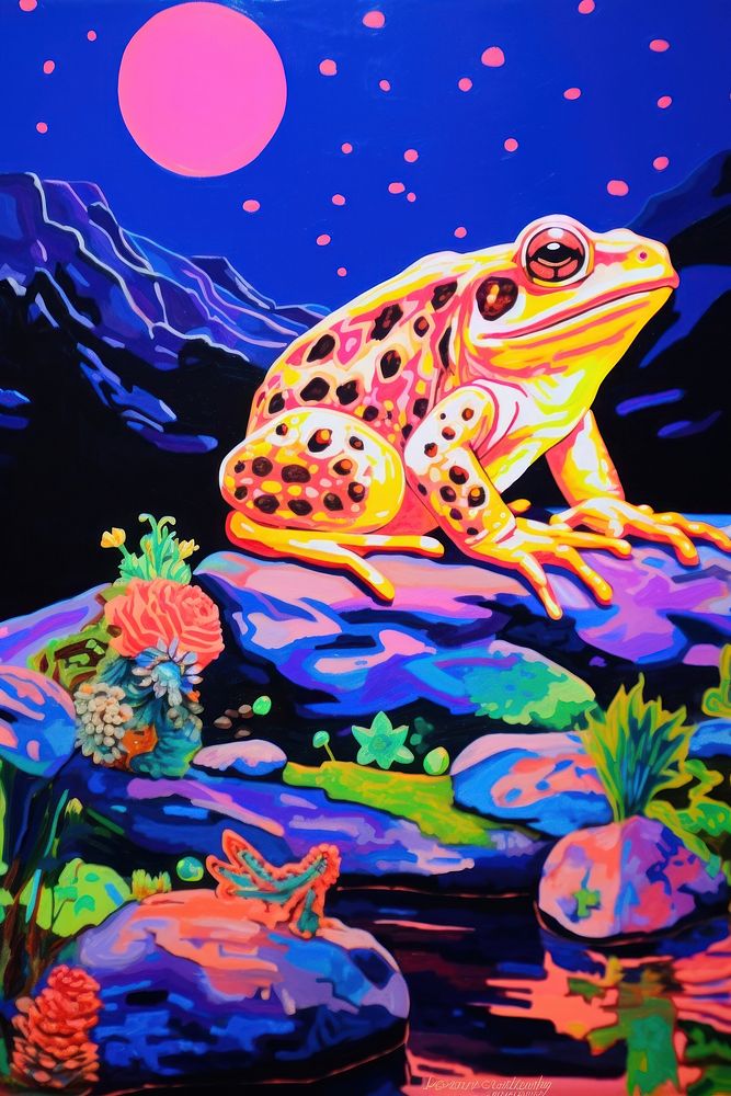 Toad painting amphibian wildlife. | Free Photo Illustration - rawpixel