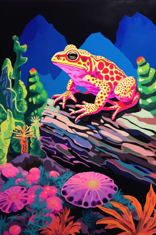 Toad amphibian wildlife painting. | Free Photo Illustration - rawpixel