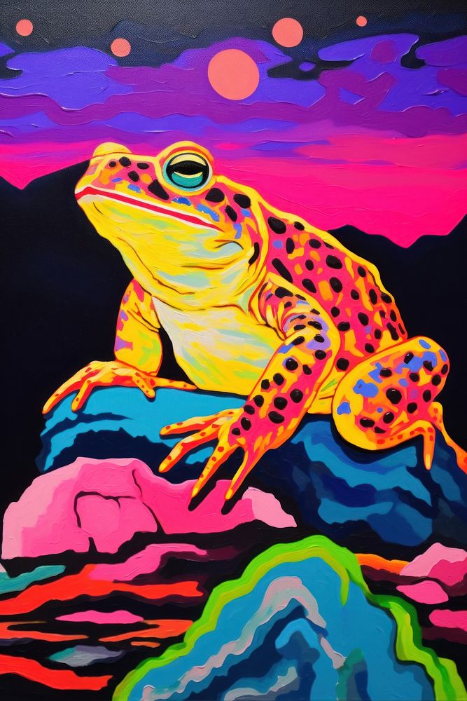 Toad painting amphibian wildlife. | Free Photo Illustration - rawpixel