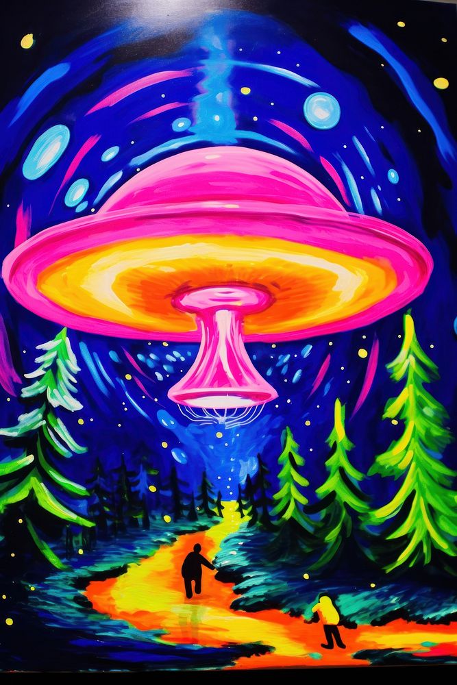 Ufo painting purple outdoors | Free Photo Illustration - rawpixel
