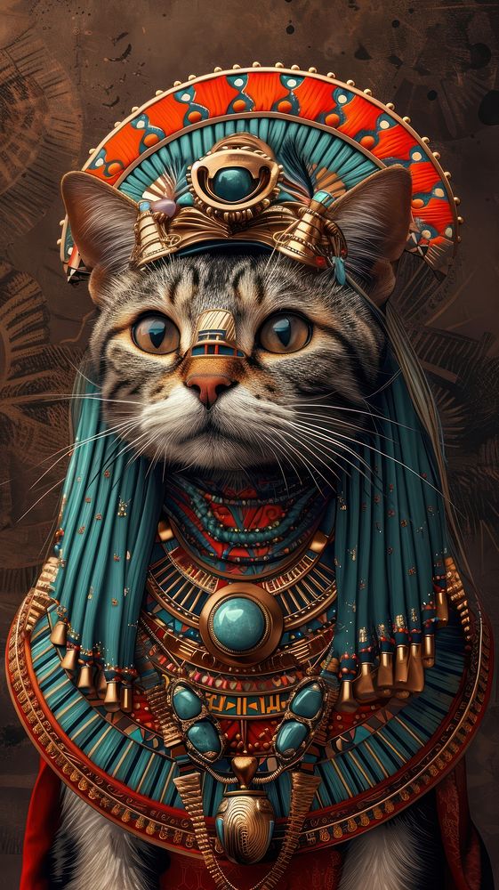 Cat costumes wearing Cleopatra surrealism | Premium Photo Illustration ...