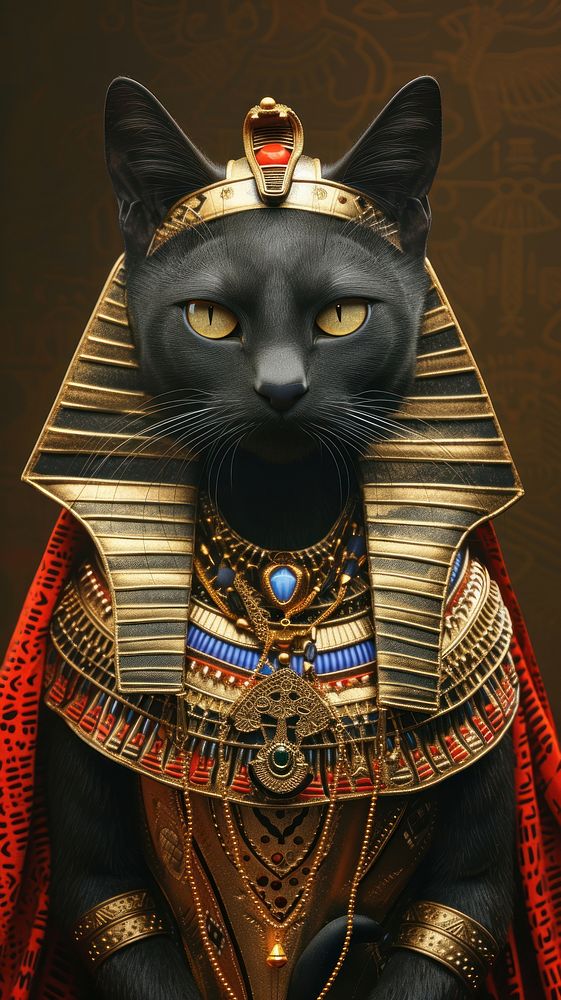 Cat costumes wearing Cleopatra surrealism | Premium Photo Illustration ...