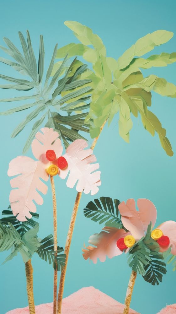 Palm tree flower plant art. | Free Photo Illustration - rawpixel