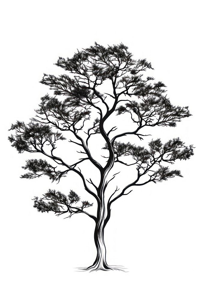 forest tree drawing sketch plant | Free Photo Illustration - rawpixel