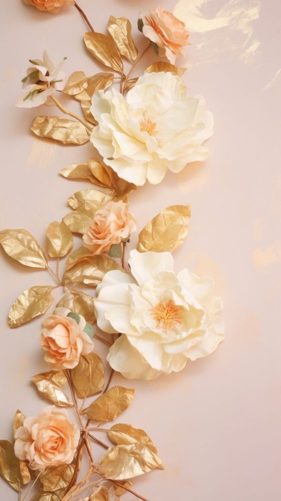 Gold rose vine pattern flower | Premium Photo Illustration - rawpixel