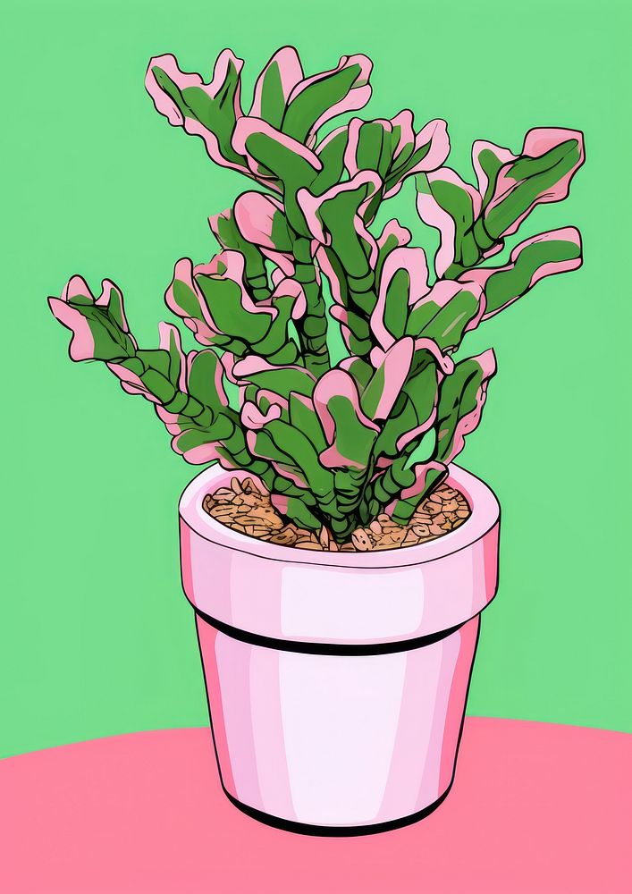 Potted plant cartoon day houseplant. | Premium Photo Illustration ...