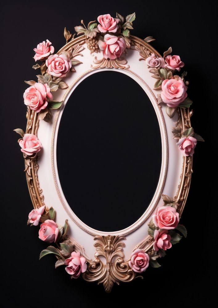 Rose Oval frame vintage flower | Free Photo - rawpixel