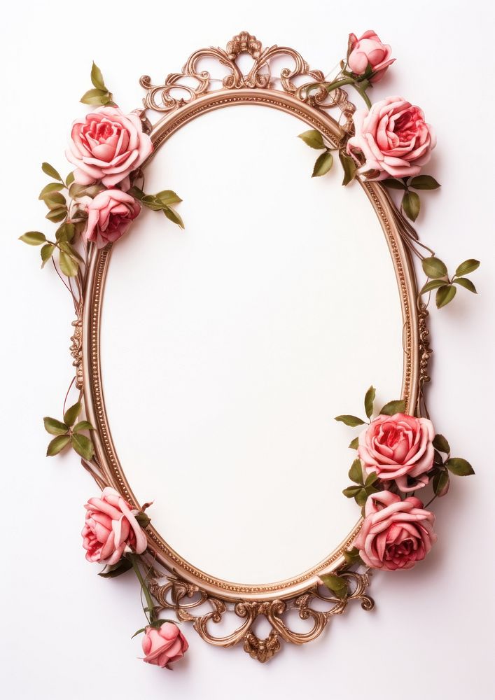 Rose Oval frame vintage flower | Free Photo - rawpixel