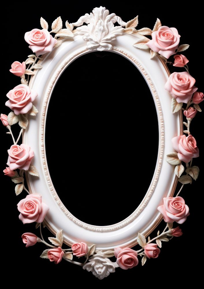 Rose Oval frame vintage flower | Premium Photo - rawpixel