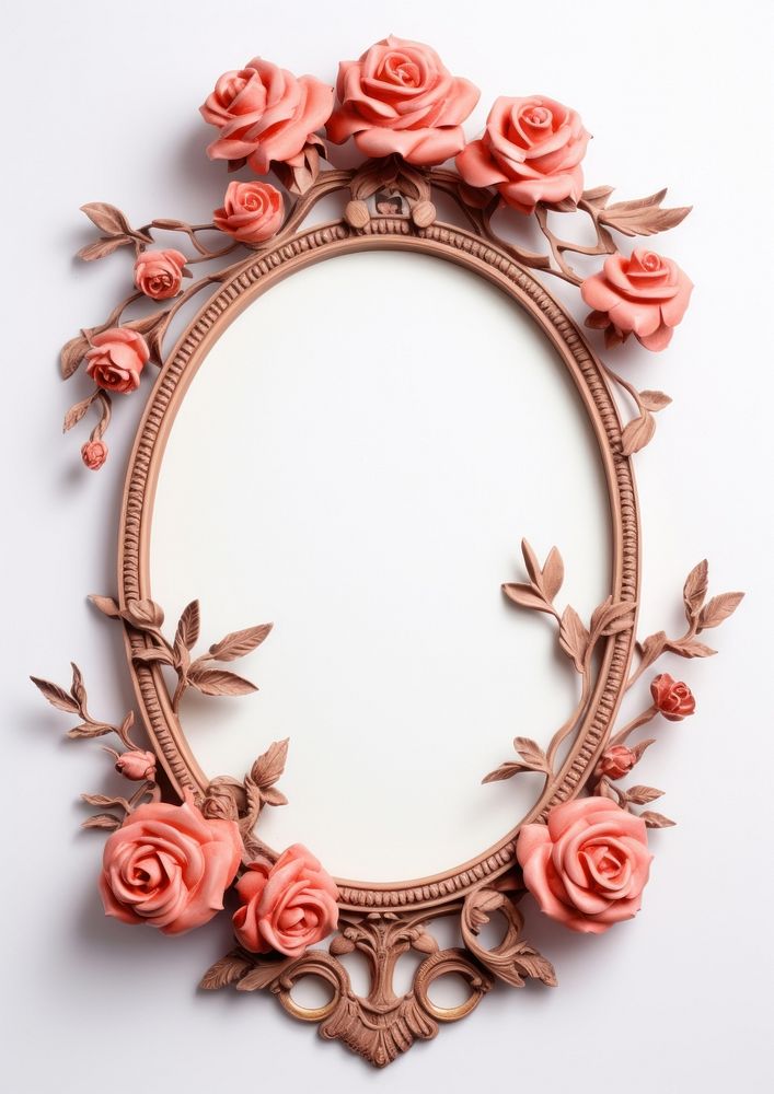 Rose Oval frame vintage flower | Free Photo - rawpixel