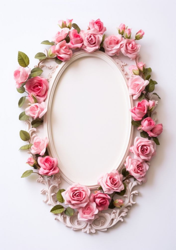 Rose Oval frame vintage flower | Free Photo - rawpixel