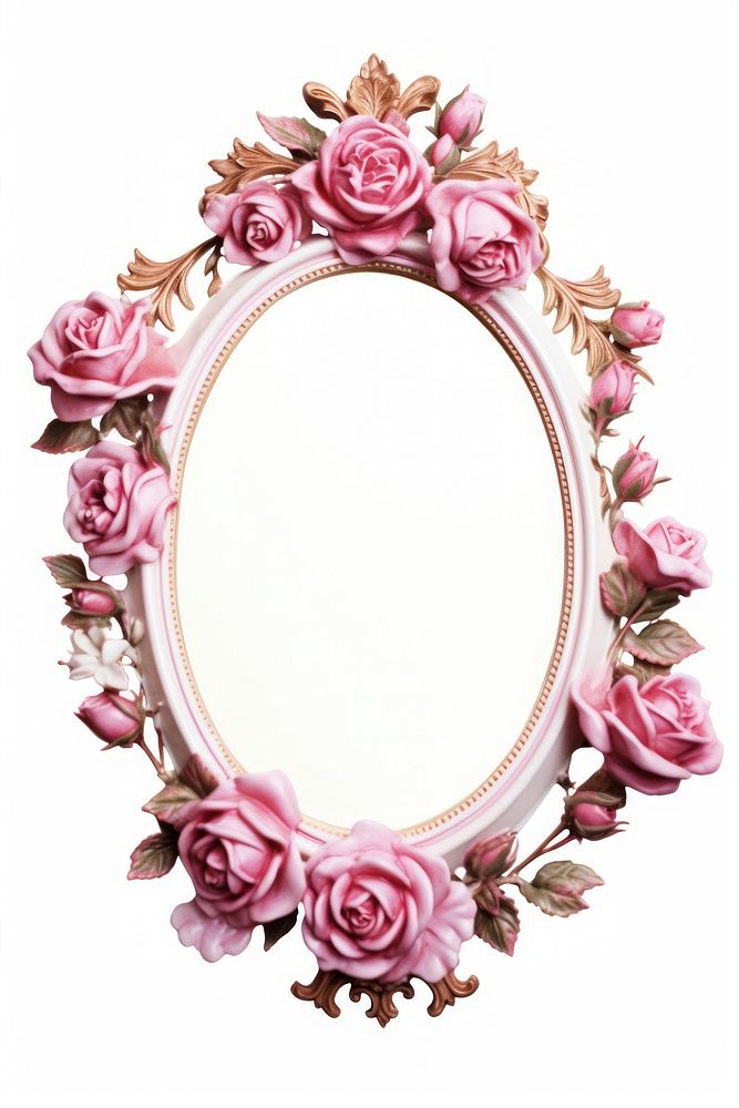 Rose oval Renaissance frame flower | Free Photo - rawpixel
