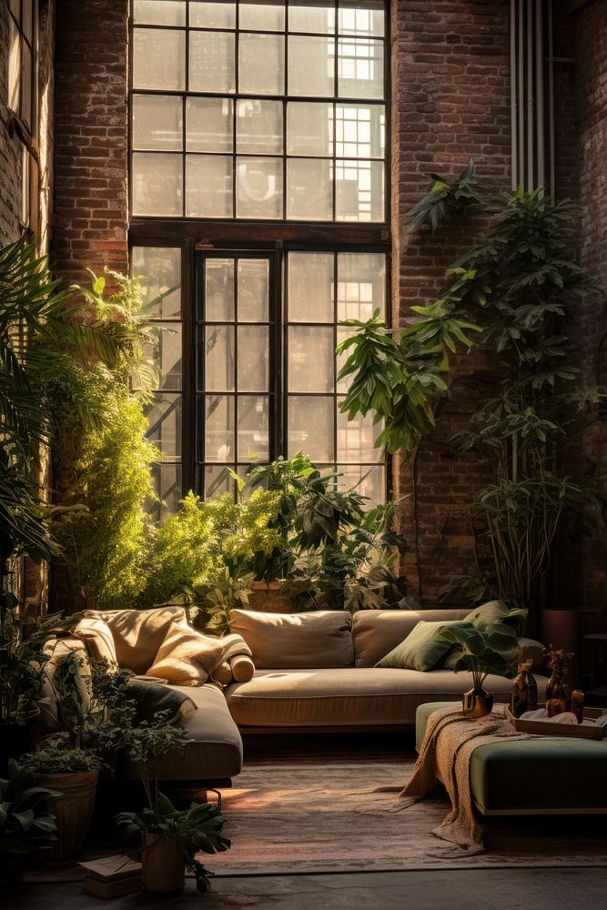 Living room plant architecture furniture. | Free Photo - rawpixel