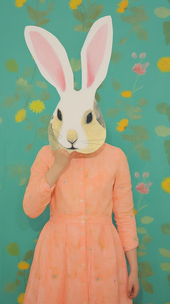 Rabbit wallpaper painting cartoon. | Premium Photo Illustration - rawpixel