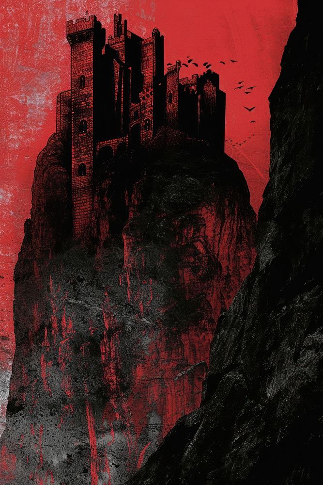 Silkscreen castle architecture building outdoors. | Free Photo ...