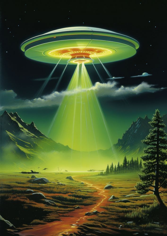 A ufo nature night sky | Premium Photo Illustration - rawpixel