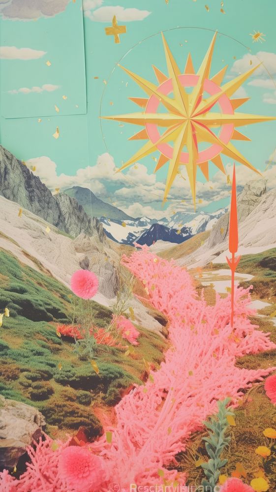 Compass landscape outdoors painting. | Free Photo - rawpixel