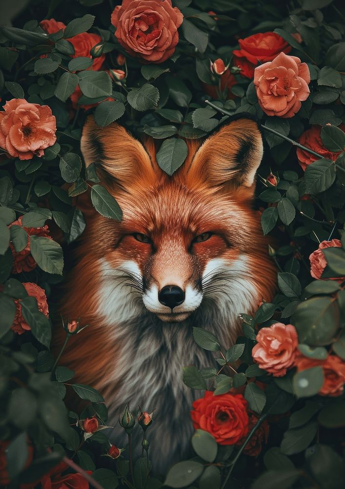 Fox rose wildlife animal. | Premium Photo - rawpixel