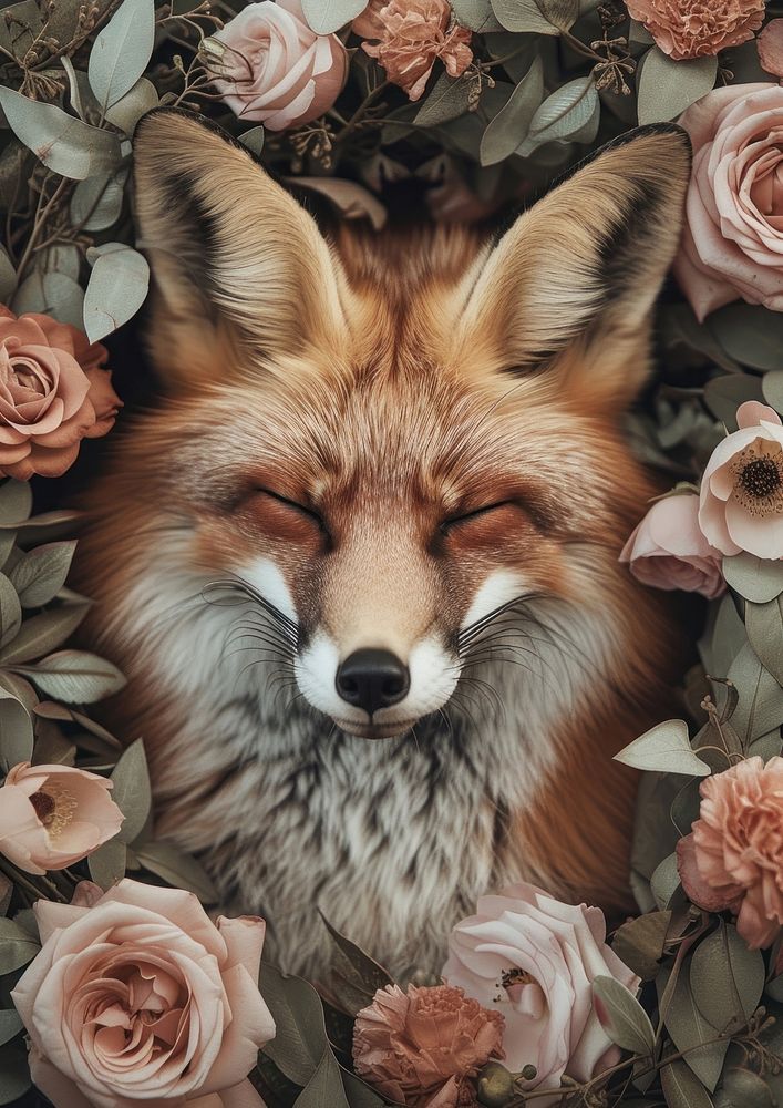 Fox flower rose wildlife. | Free Photo - rawpixel