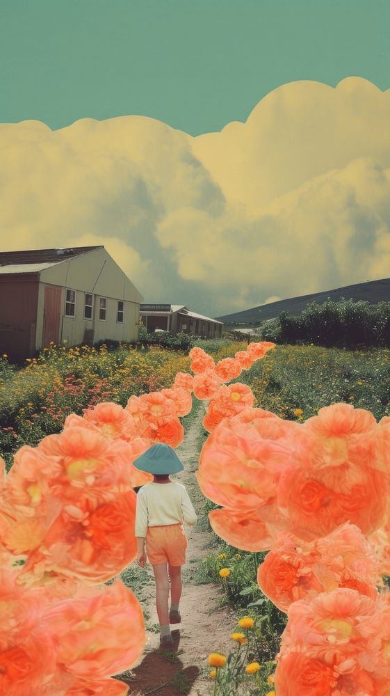 Orange farm architecture landscape outdoors | Free Photo - rawpixel