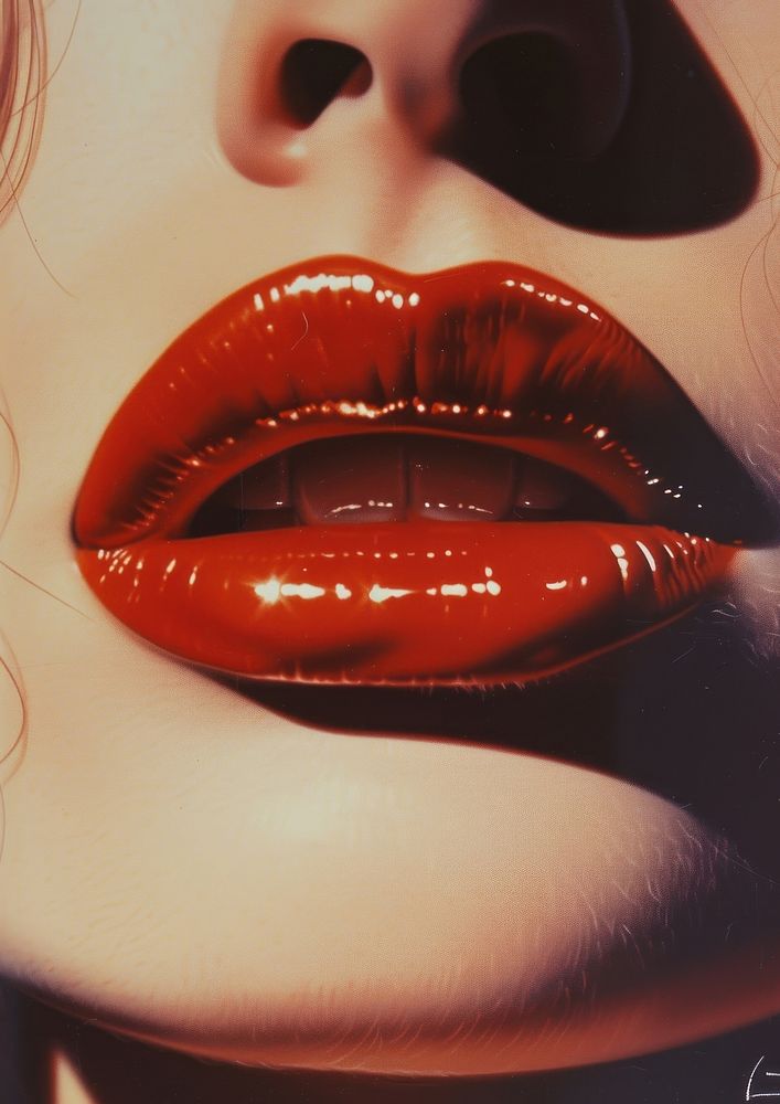 Lip mouth cosmetics lipstick headshot. | Free Photo Illustration - rawpixel