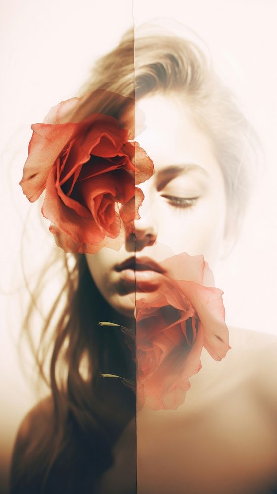 Woman rose wallpaper portrait photography | Free Photo - rawpixel