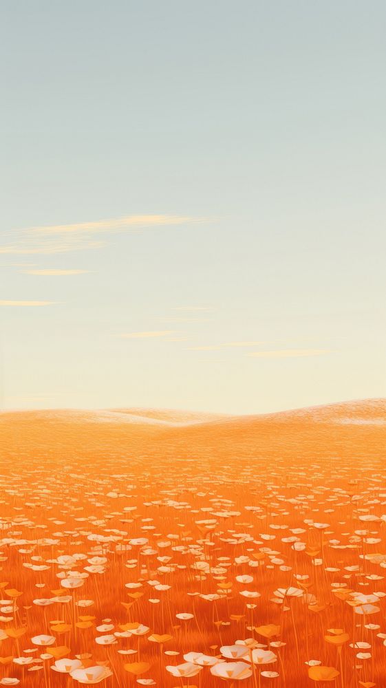 Orange flower field outdoors horizon | Premium Photo - rawpixel