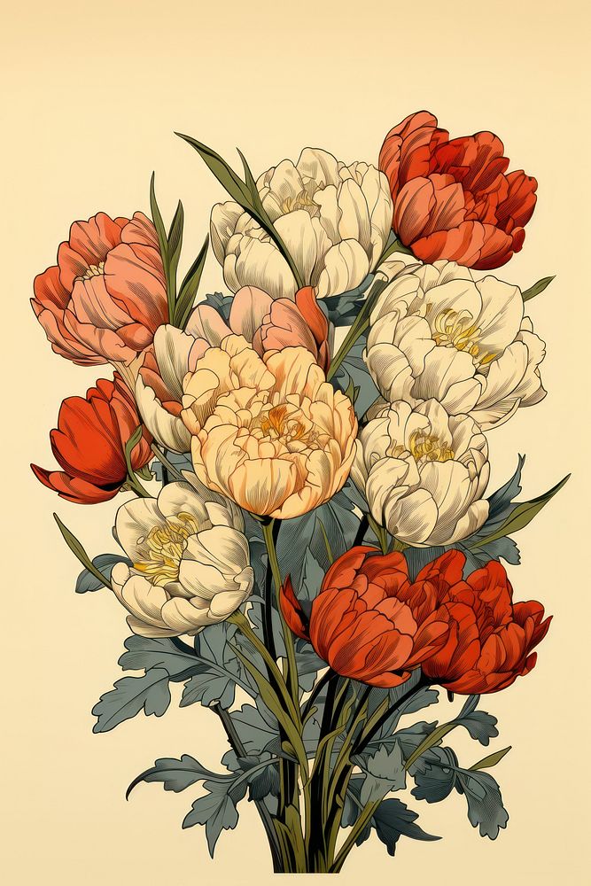 Flower art painting plant. | Premium Photo Illustration - rawpixel