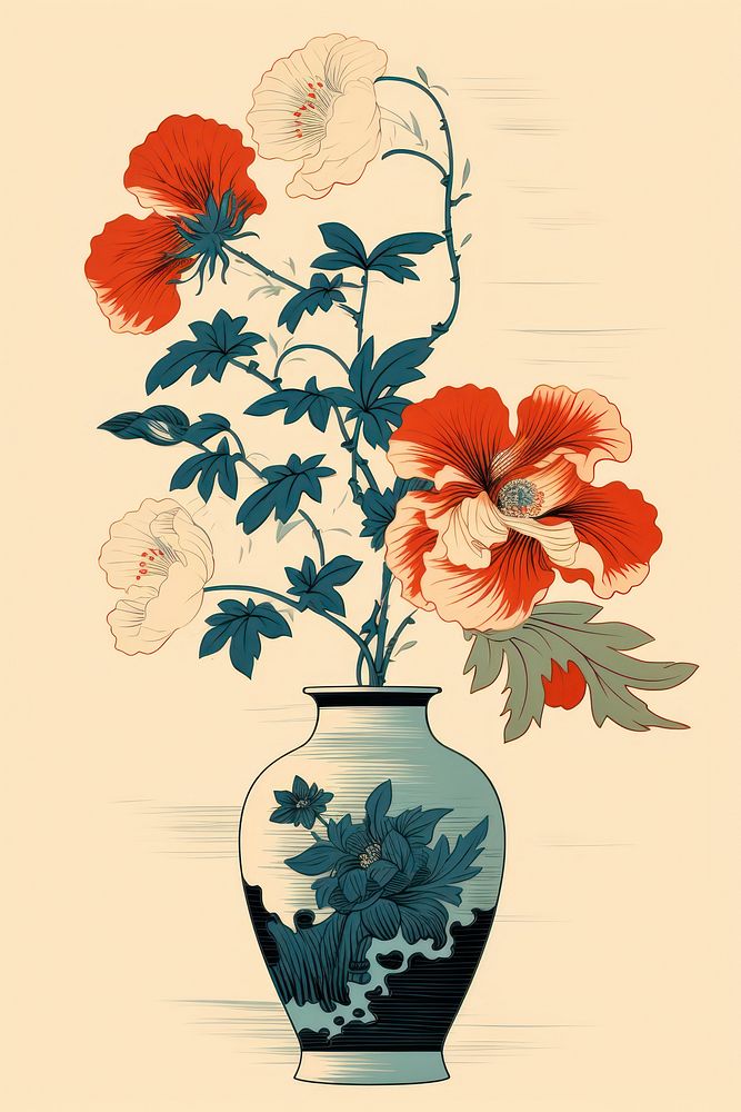 Flower vase art plant. | Premium Photo Illustration - rawpixel