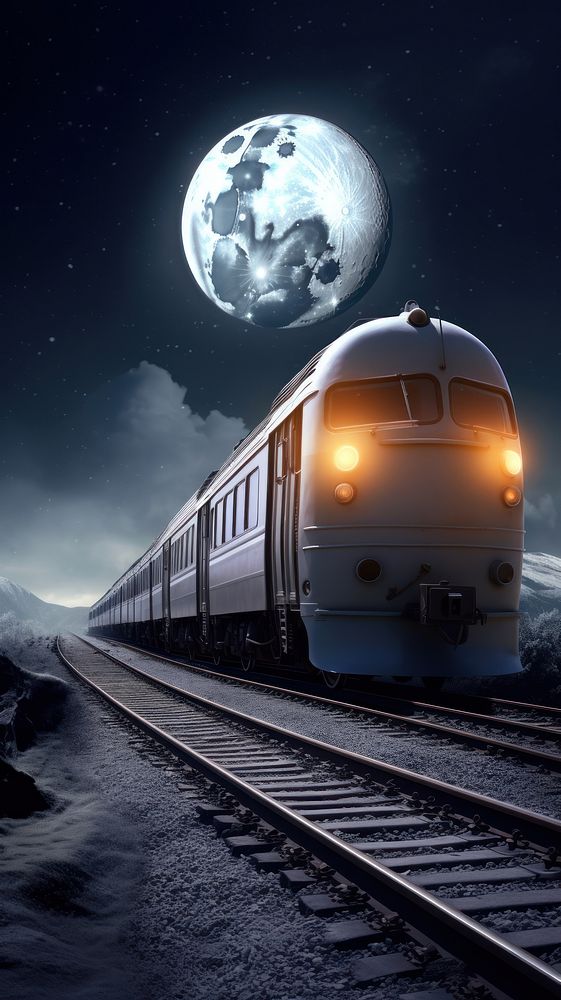 Train moon astronomy outdoors. | Premium Photo - rawpixel