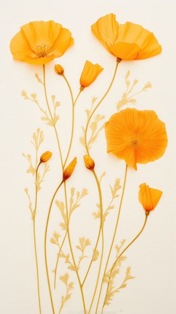 Real pressed california poppies flower | Premium Photo - rawpixel