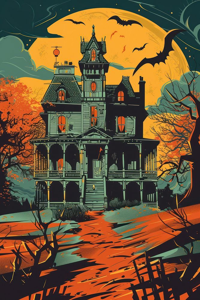 Vector illustrated spooky architecture building | Free Photo ...