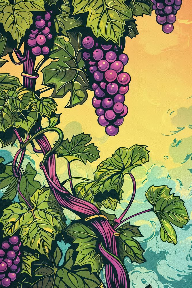 Vector illustrated vine outdoors nature | Premium Photo Illustration ...