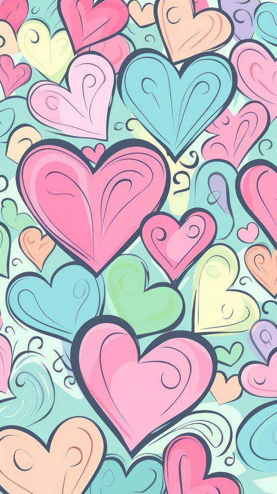 Heart love doodle backgrounds heart | Premium Photo Illustration - rawpixel