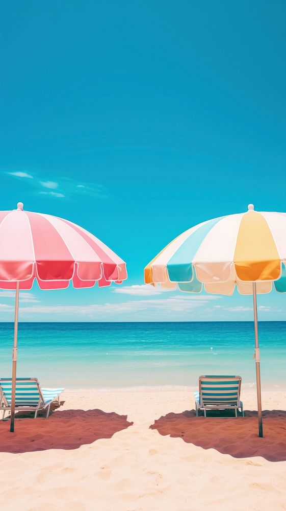 Beach umbrellas beach summer outdoors | Premium Photo - rawpixel