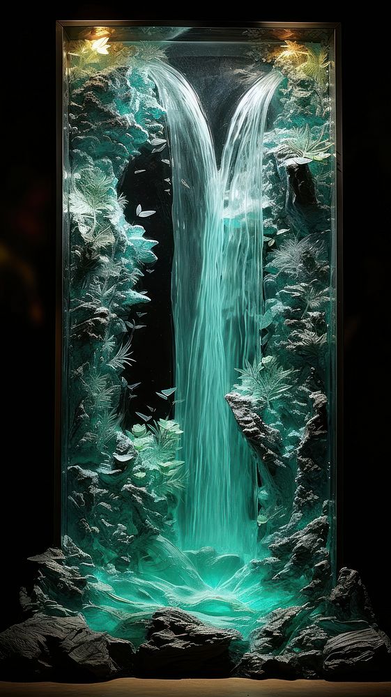 Waterfall glass fusing art nature | Premium Photo - rawpixel