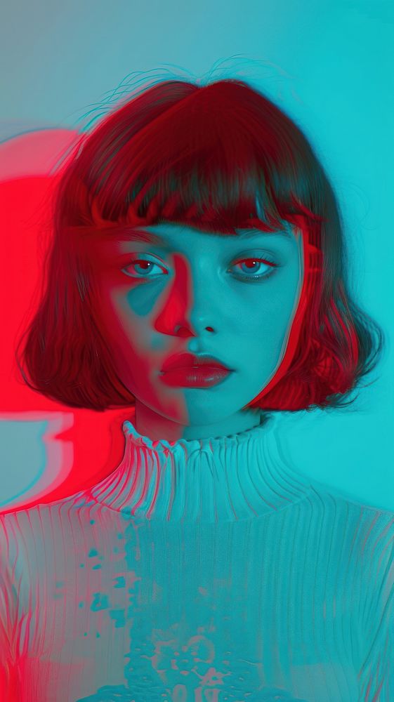 Anaglyph girl photography portrait adult. | Premium Photo - rawpixel