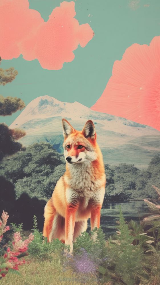 Red fox landscape wildlife outdoors. | Free Photo Illustration - rawpixel