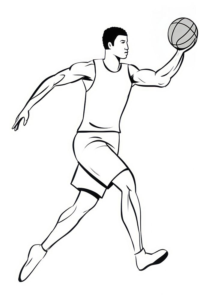 Basketball player drawing sketch adult. | Premium Photo Illustration ...