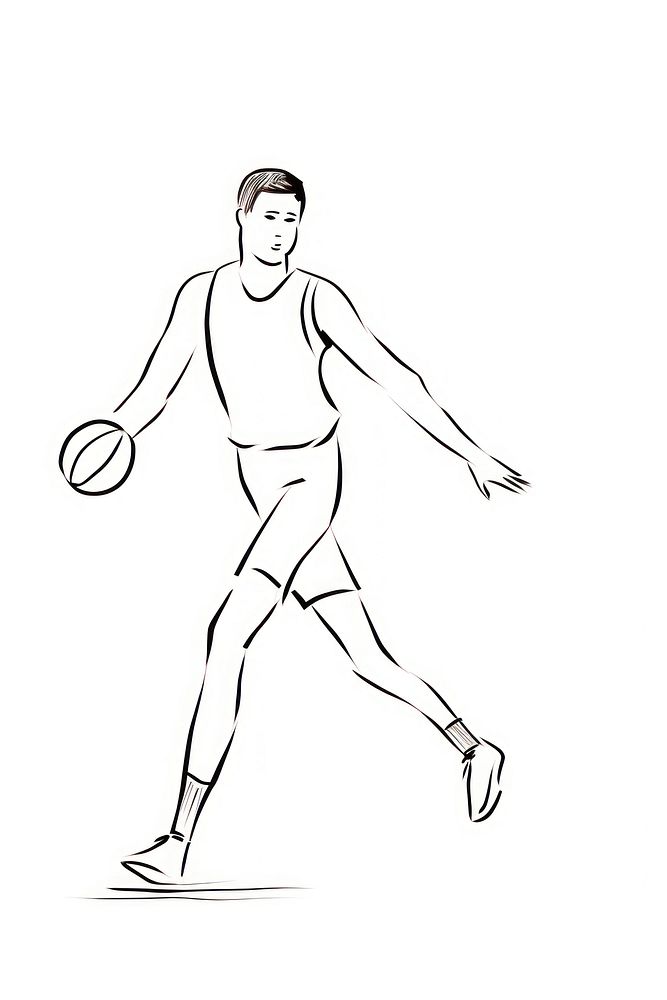 Basketball player drawing sketch adult. | Premium Photo Illustration ...
