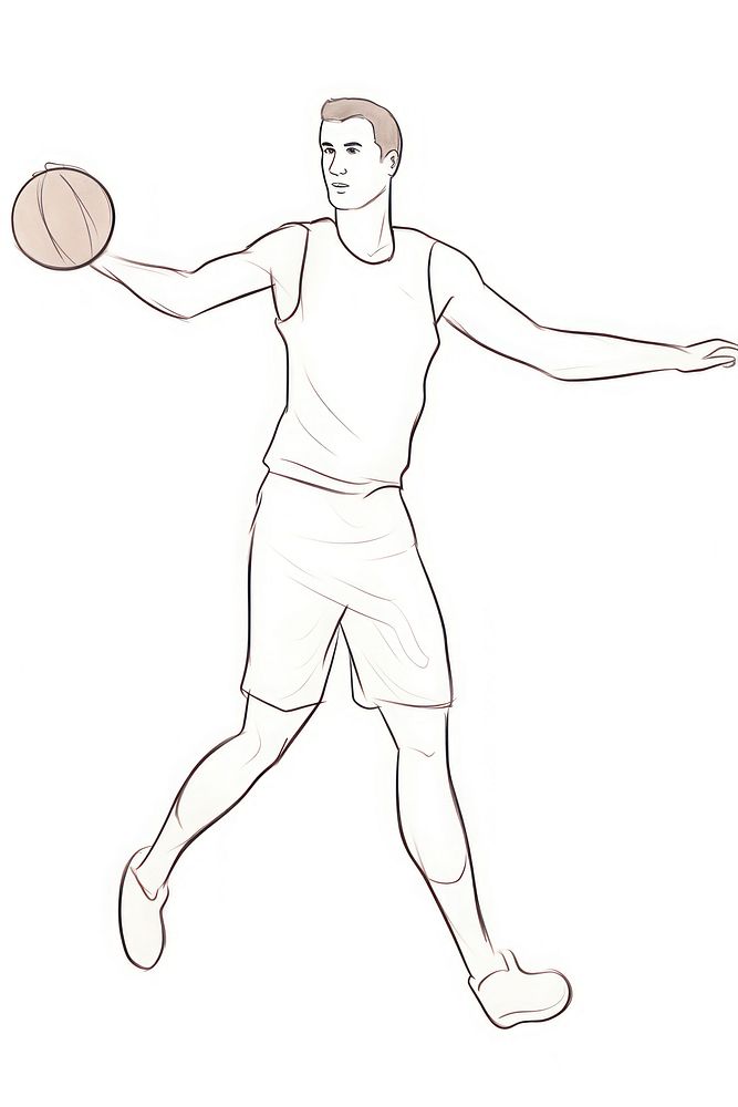 Basketball player drawing sketch adult. | Free Photo Illustration ...