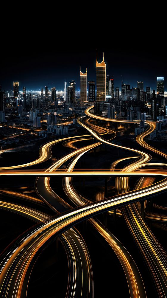 Portraying an illuminated traffic flow | Premium Photo Illustration ...