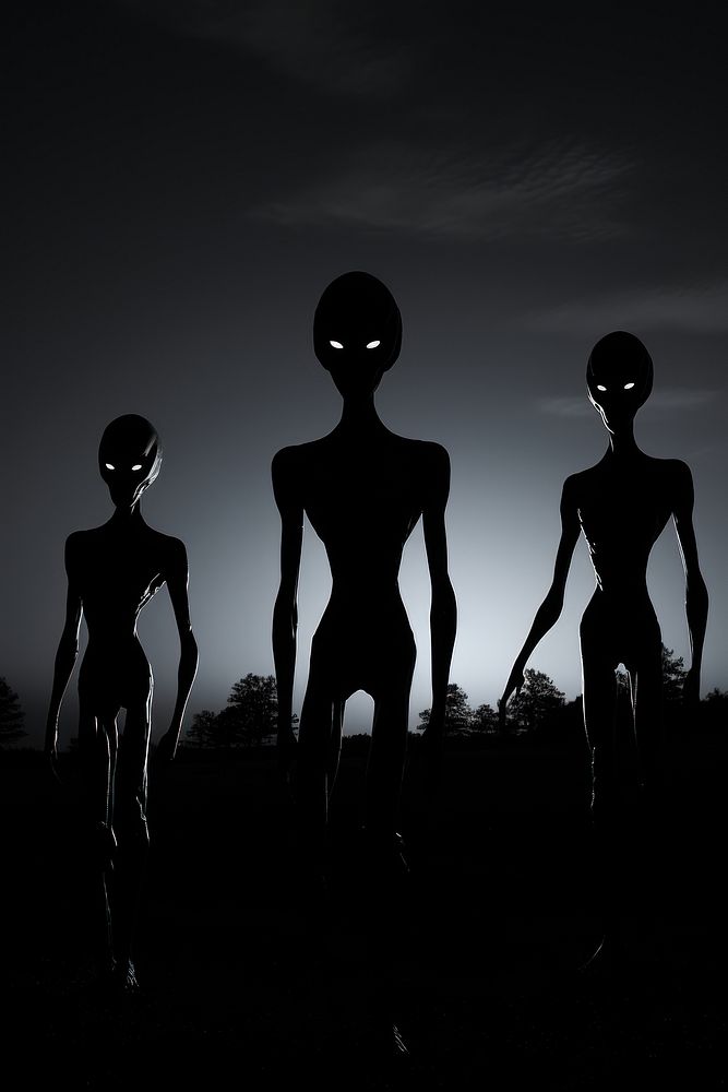 Photo aliens silhouette black adult | Free Photo - rawpixel