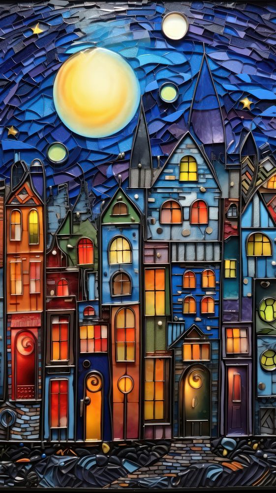 Townhouse glass fusing art backgrounds | Premium Photo - rawpixel