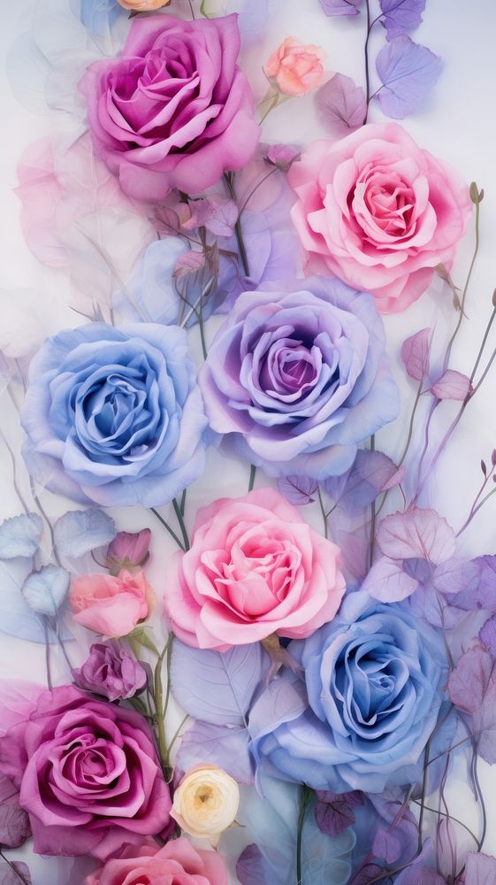 Blue-pink and purple rainbow roses | Free Photo - rawpixel