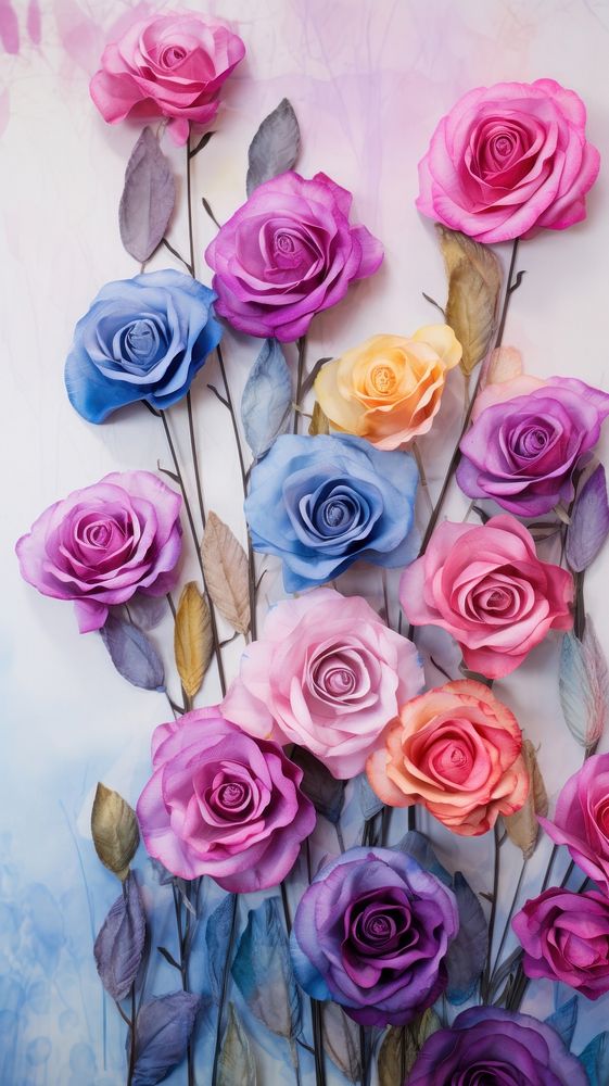 Blue-pink and purple rainbow roses | Free Photo - rawpixel