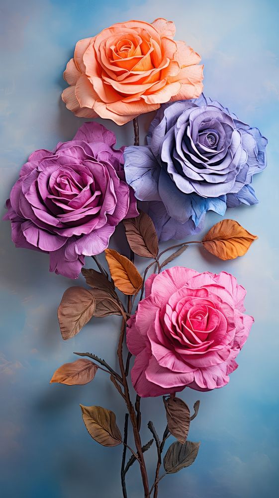 Blue-pink and purple rainbow roses | Free Photo - rawpixel
