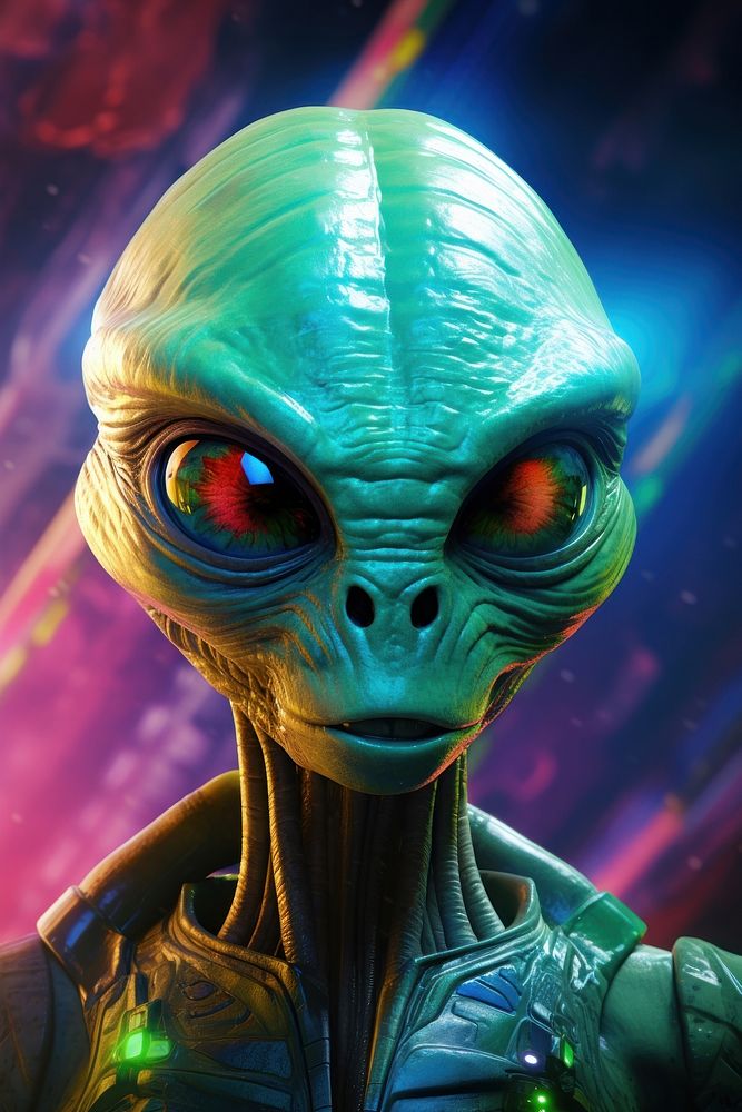 Alien general proudly standing futuristic | Premium Photo Illustration ...