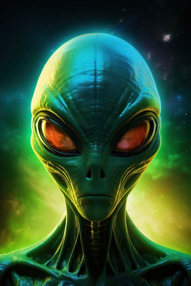 Alien general proudly standing night | Free Photo Illustration - rawpixel