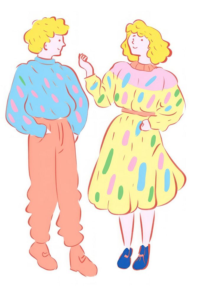 Doodle illustration couple lgbt cartoon | Free Photo Illustration ...